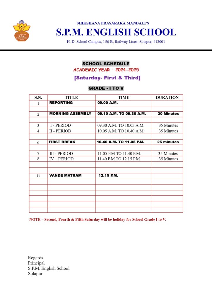 Students Corner – S.P.M English School, Solapur